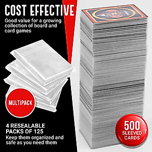 Strategic Fit Premium Snug Fit Clear Card Sleeves for Games - 500 Trading Card Sleeves - Standard Size Card Protector Sleeves - Ideal as MTG Card Sleeves - Soft Plastic Card Sleeves for Collectors