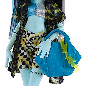 Monster High Scare-adise Island Frankie Stein Doll with Swimsuit, Coverup & Beach Accessories like Hat, Volleyball & Tote