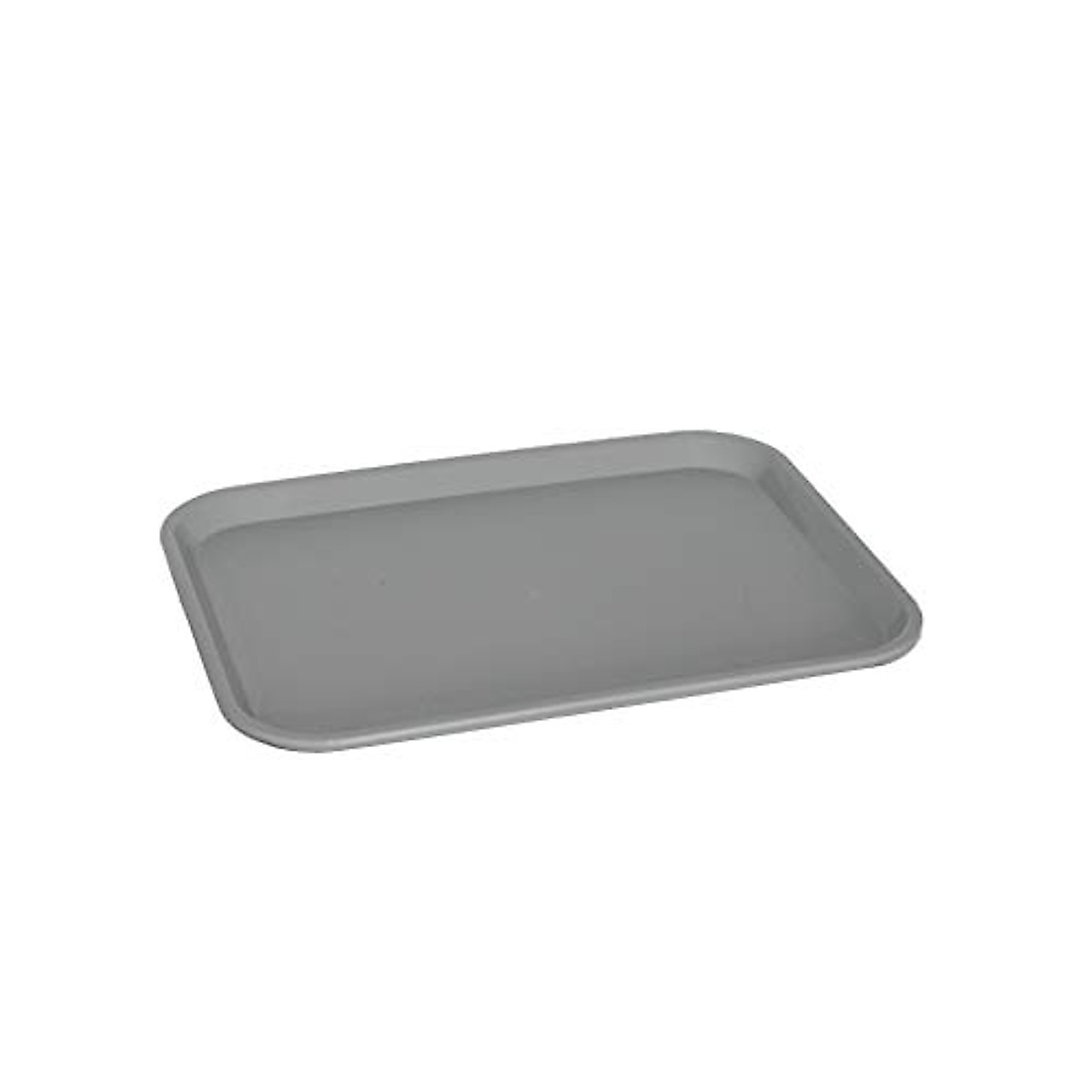 Caspian Plastic 1014 inch Fast Food Serving Tray Rectangular Cafeteria Non-Slip Tray,Set of 12 (Grey)