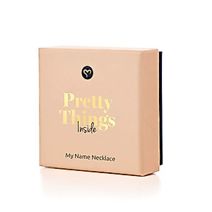 MYKA Personalized Vertical Name Necklace in Cursive in Sterling Silver 925 / Gold Plating - Classic Delicate Jewelry Gift for Her (18K Rose Gold Plated Silver 925)