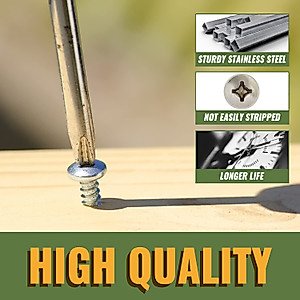 LIONMAX #12 × 2" Wood Screws 30 PCS, Stainless Pan Head Wood Screws, PH Drive, 304 Stainless Steel 18-8, Self Tapping, Screws for Woodworking Project