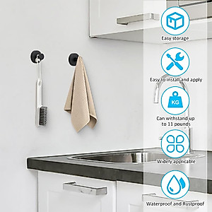 Kirposh Luxe Hold No-Drill Hooks, 2024 New Waterproof Suction Cup Hooks, Stainless Steel Suction Cup Hooks for Bathroom, Mounting on Glass Shower Doors, Mirrors(Gold,2)