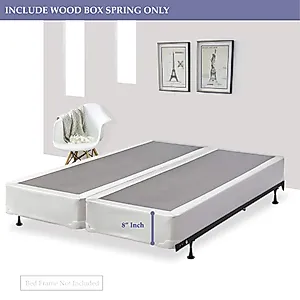Continental Sleep 8-Inch Fully Assembled Wood Traditional Box Spring/Foundation for Mattress Set, King, Beige