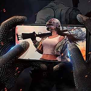 LICHIFIT Touch Screen Gaming Gloves Non-Slip Sweat-Proof Touch Finger Thumb Sleeve for PUBG Mobile Phone Game