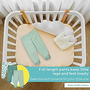 Spasilk 3 Pack Cotton Footed Pants for Baby Boy and Baby Girl — Baby Clothes Unisex — Newborn Baby Pants