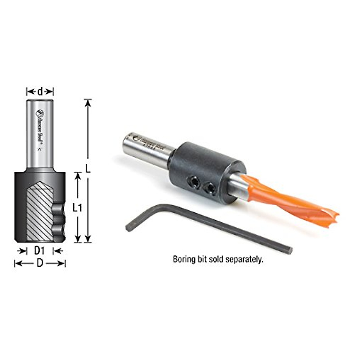 Amana Tool - 47638 10mm Shank Dowel Drill/Boring Bit Adapter for CNC Standard Collet/Tool