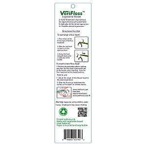 VeriFloss Dental Flosser with 10 Head Refill - Teeth Flossers for Adults & Kids, Flossing Tool - Ergonomic Design w/360° Swivel Head, Glide Lock - Reusable Floss Picks, Cleaning Kit - VeriFresh