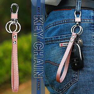 Amazon Essentials - Lanyard Keychain with Detachable Alloy Metal Rings -womens, Black+Rosegold