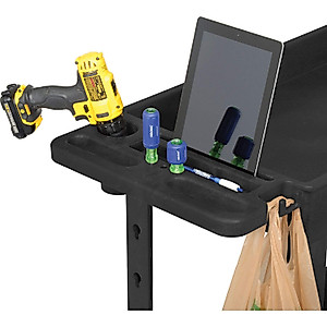 Global Industrial Industrial Service & Utility Cart, Plastic 2 Shelf Tray Black, 38” x 17-1/2”, 5" Rubber Casters