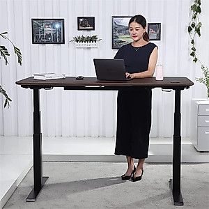 ApexDesk Flex Series 60" Electric Height Adjustable Standing Desk with Curved Top and Memory Preset Controller (Walnut)