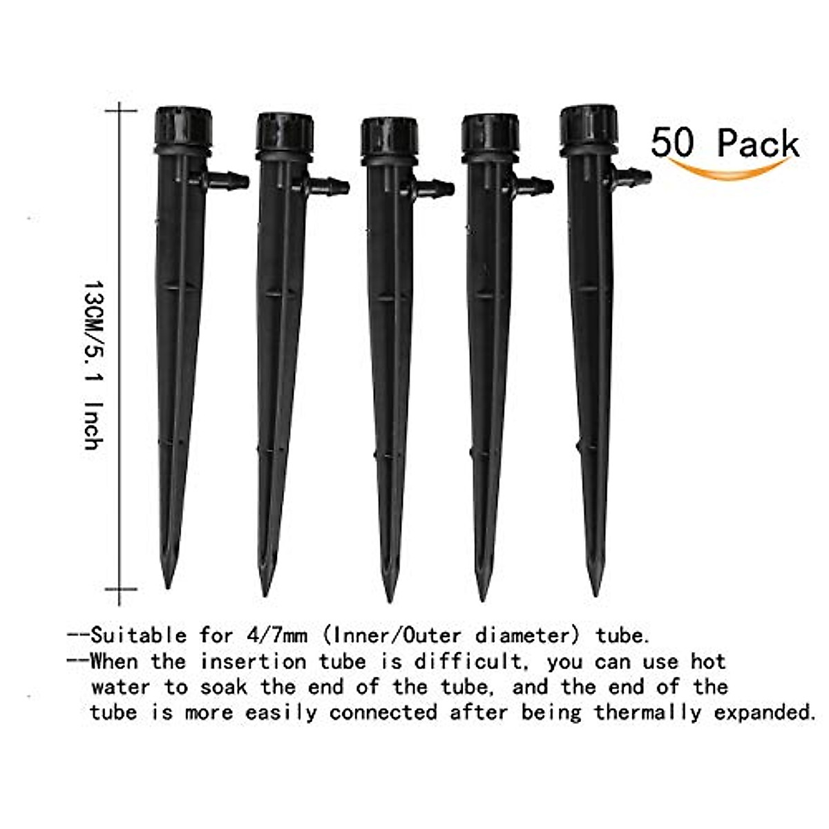 CTKcom Adjustable 360 Degree Water Flow Irrigation Drippers on Stake Emitter Drip System,Pack of 50