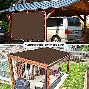 LOVE STORY Durable 6x12 FT Outdoor Sun Shade Cloth 95% UV Protection Heat Resistant HDPE Material Breathable Shade Fabric with Grommets for Patio Porch Pergola Cover Canopy,Brown(We Customized)