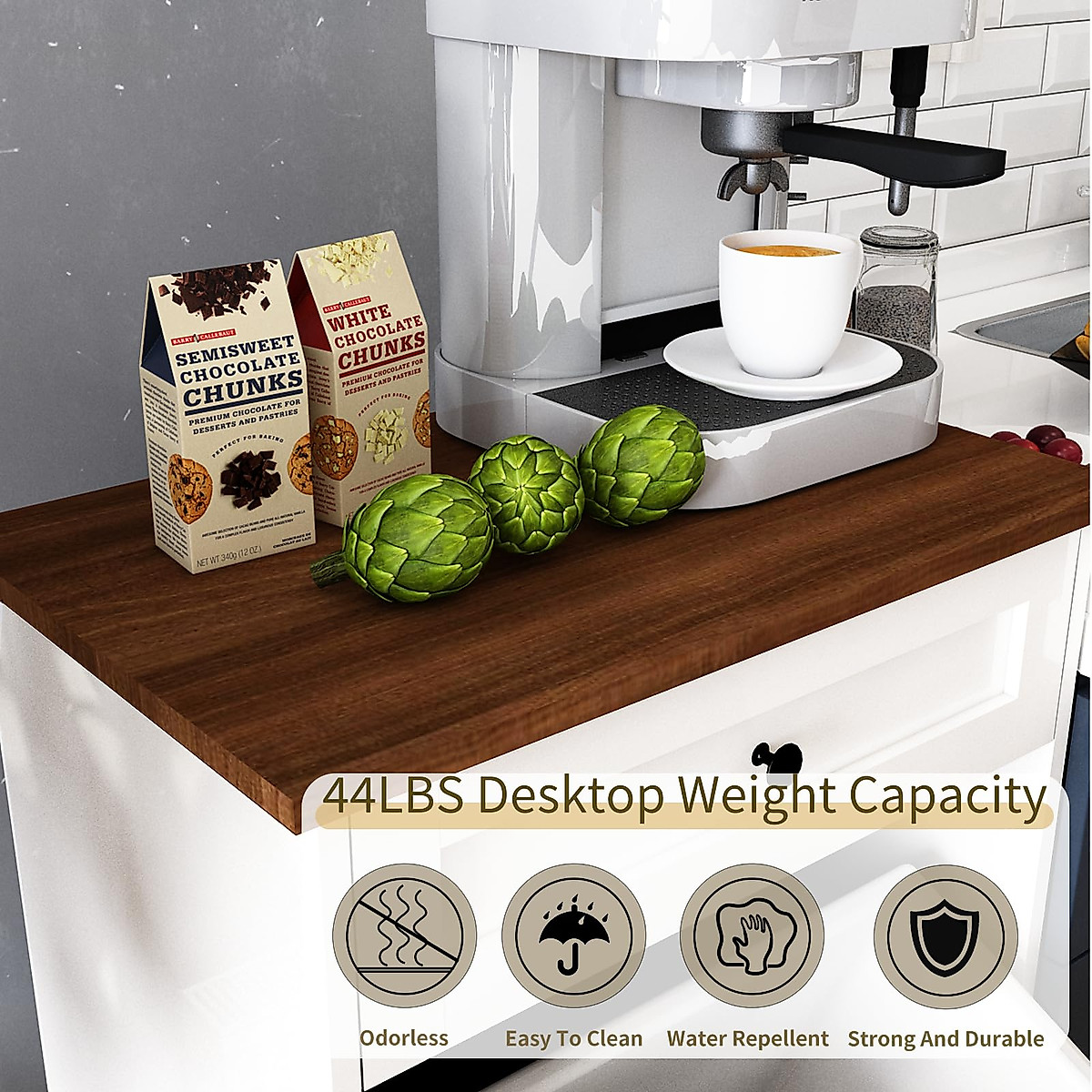 CREAWELLAY Tilt Out Trash Can Cabinet, 13 Gallon Large Hidden Kitchen Garbage Can with Storage Drawer, Farmhouse Wooden Garbage Bin Cabinet for Laundry Room, Living Room (White)