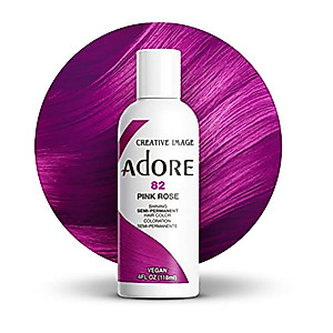 Adore Semi Permanent Hair Color - Vegan and Cruelty-Free Hair Dye - 4 Fl Oz - 082 Pink Rose (Pack of 1)