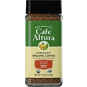 Cafe Altura Freeze Dried Instant Organic Coffee Original, 7.06 Oz (Pack Of 2)