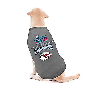 NFL 2023 Super Bowl LVII Championship Kansas City Chiefs Pet Tee Shirt, Durable Sporty Pet Tee, Small. *Limited Edition NFL Champ Dog T-Shirt. Licensed NFL Football Winning Shirt for Dogs & Cats