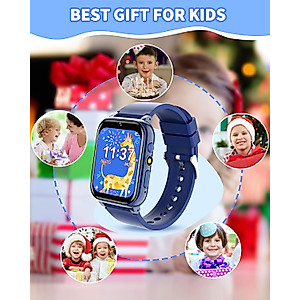 Kids Game Smart Watch Gift for Boys Age 6-12 with 26 Games Audio Stories Video Camera Music Player Pedometer Learning Card Flashlight 12/24hr, Kids Smart Watch Boys Toys for 7 8 9 10 Year Old Boys