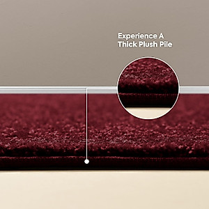 Bright House Solid Color Area Rugs Burgundy - 2' x 4' Rectangle, Indoor, Stain & Fade Resistant, Perfect for Living Room, Bedroom, Dining Room, Entryway, Doorway, Pet & Kids Friendly Rug, Wedding