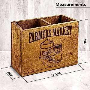 Wood Utensil Holders For Kitchen Farmhouse Utensil Holder For Countertop