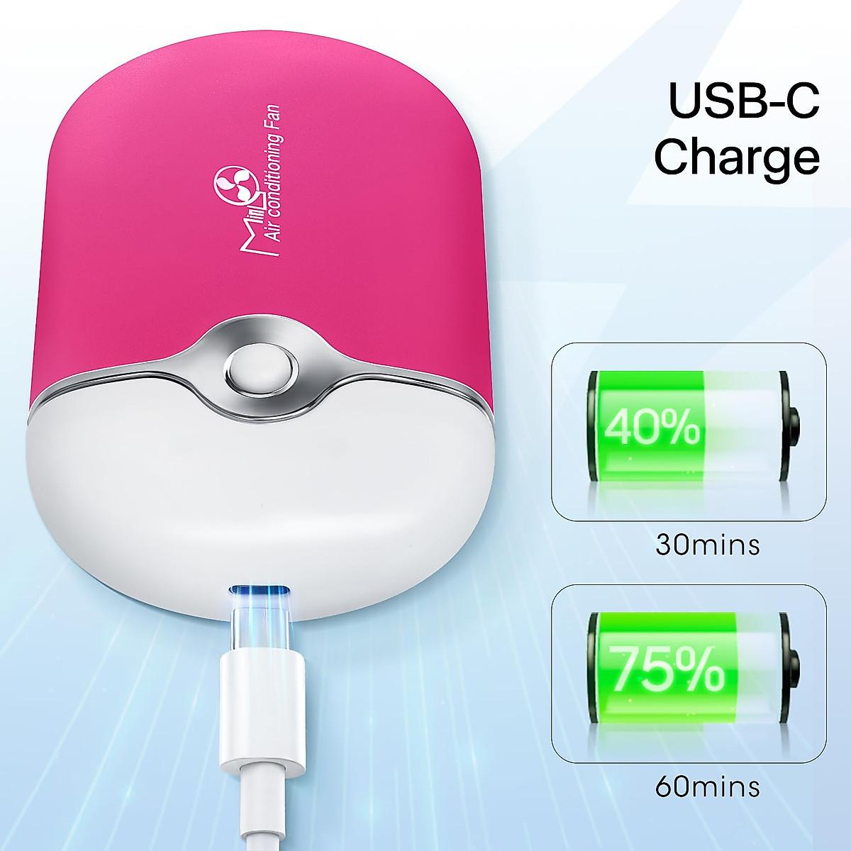 Geisofu Mini Portable Lash Fans USB Rechargeable Bladeless Lash Fan Dryer for Eyelash Extensions Practical Brushes Eyelash Fan for Lashes Blower Dryer Eyelash Fan for Lash Extensions