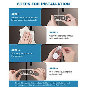 Child Safety Cabinet Locks, Baby Proofing Locks for Cabinets, 10 Pack DUOSI No Screws and Magnets Refrigerators Locks Child Proofing Baby Locks for Kitchen Cabinets and French Door Fridges