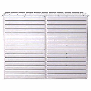 Arrow Shed Select 8' x 4' Outdoor Lockable Steel Storage Shed Building, Flute Grey