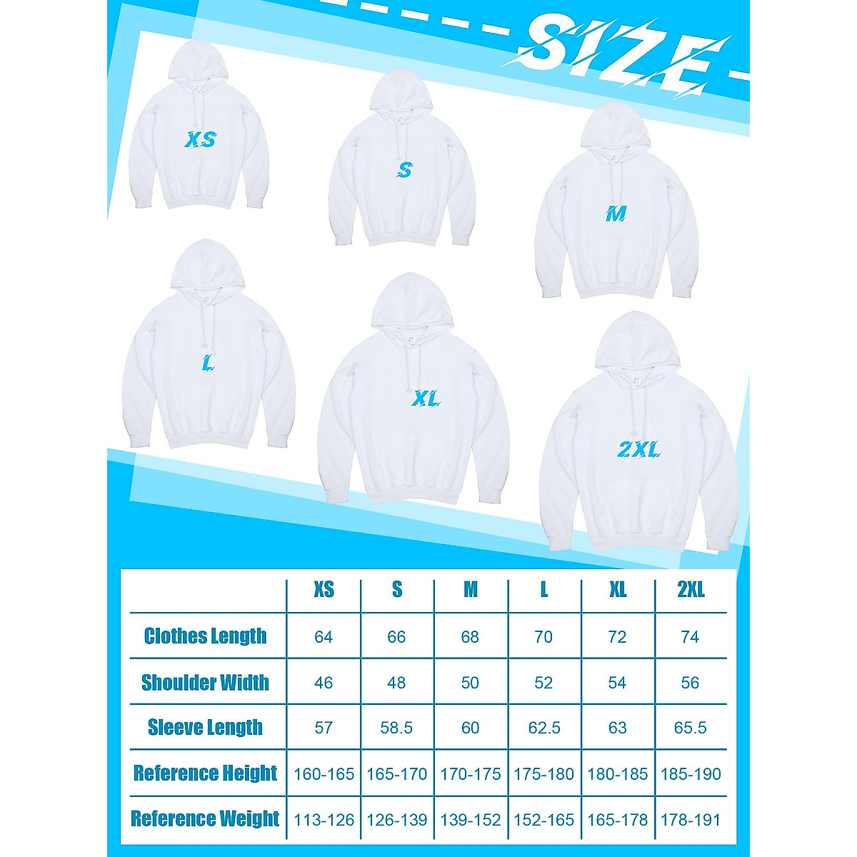 Hercicy 6 Pcs Thermal Transfer Hoodies Blank Hoodies for Printing White Thermal Transfer Sweatshirts Polyester Hooded Cloth Bulk Hoody for Men Women Unisex Include Size XS to Size 2XL