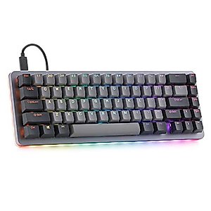 DROP ALT Mechanical Keyboard — 65% (67 Key) Gaming Keyboard, Hot-Swap Switches, Programmable Macros, RGB LED Backlighting, USB-C, Doubleshot PBT, Aluminum Frame (Cherry MX Brown RGB, Gray)