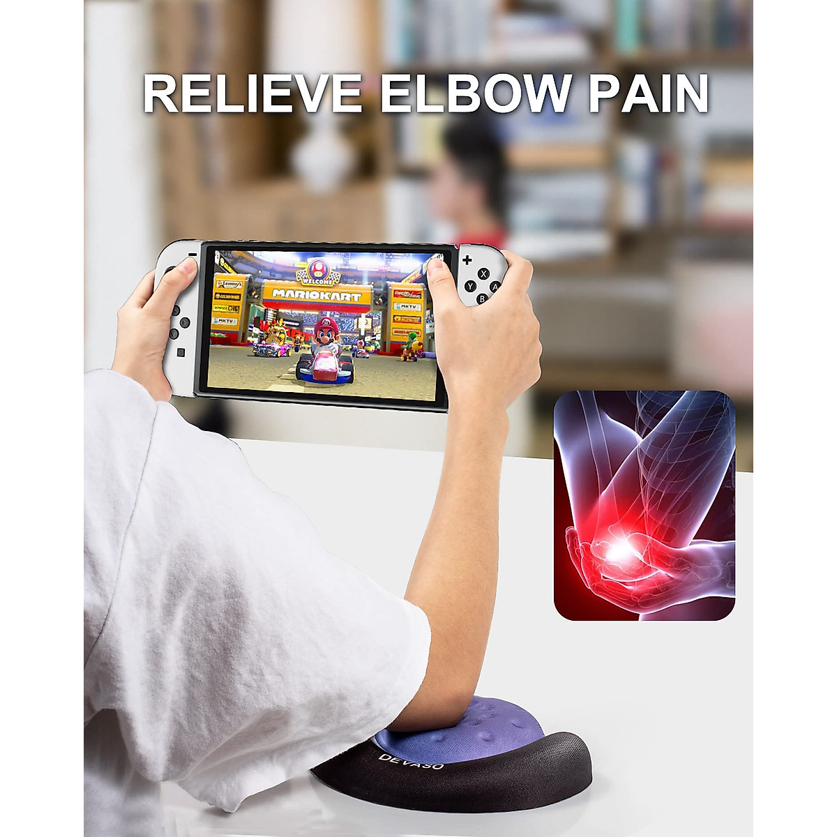 DEVASO Wrist Rest Pad for Steam Deck, 2 Pack Gaming Pad Wrist Support for Steam Deck OLED/PlayStation Portal/ASUS ROG Ally/Nintendo Switch / PS5 Gaming, Durable, Comfortable and Pain Relief