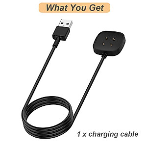 Nisyctk Charger for Fitbit Sense/Sense 2/Versa 3/Versa 4, Replacement USB Charging Cable for Versa 4/Versa 3/Sense 2/Sense (3.3ft/1m) (1)