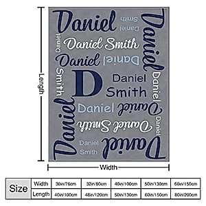 Yoke Style Personalized Baby Blankets for Baby Boys/Girls, Custom Name Initial Swaddle Blanket, Personalized Baby Boy Gifts for Newborn, Toddler, Kids on Baby Shower, Birthday