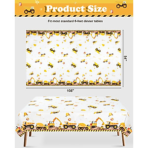 DYLZB 3PCS Truck Plastic Birthday Party Tablecloths,Construction Themed Table Cover for Kids Boy Parties Baby Showers Supplies, 54 x 108inch