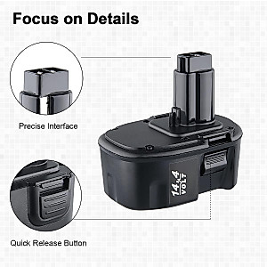 PDstation 2Pack DC9091 DW9094 Battery 4.8Ah Replacement for Dewalt 14.4v Battery DW9091 DE9091 DE9092 DE9038 Compatible with Dewalt Replacement Battery XRP Cordless Power Tool