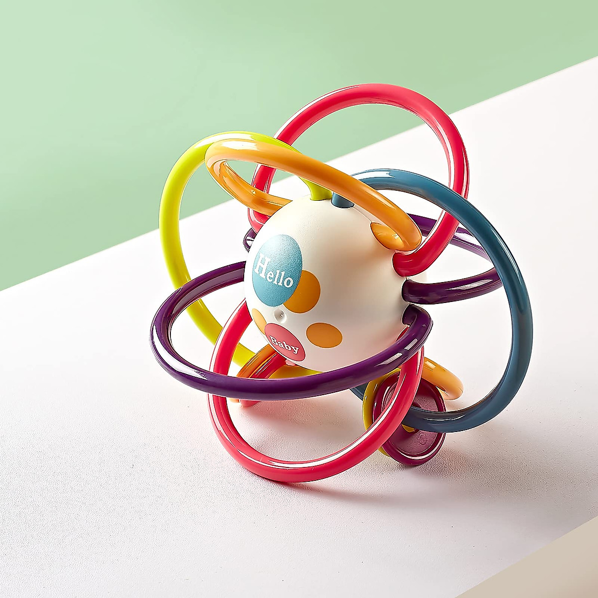 Bu-buildup 9 pcs Baby Rattle Teething Toys, Baby Rattles Toys, Infant Shaker with Storage Box, Grab and Spin Rattles for Newborn Girl Boy, Odorless Infant Toys for Babies 0-6-12 Months