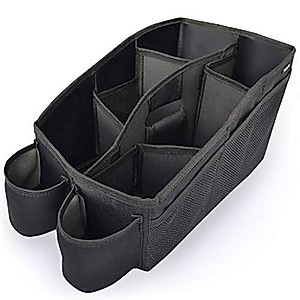 Car Seat Organizer - Back Seat & Front Seat Storage Bag with Seat Belt Attachment, Cup holders and Foldable Pockets - Water Resistant Backseat Organizer for Toys, Snacks and other utensils