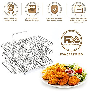 Air Fryer Rack for Ninja Foodi Dual XL Air Fryer, CODOGOY Multi-Layer Air Fryer Accessories Dehydrator Rack Compatible with Ninja Double Air Fryer Ninja Foodi DZ401 Ninja Dual Zone XL Air Fryer