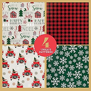 Christmas Wrapping Paper Sheets- 20 Precut Sheets Christmas Gift Wrap Paper- Christmas Paper Wrapping Sheets (30"x20")- 4 Unique Patterns of Holiday Wrapping Paper, 20 Sheets