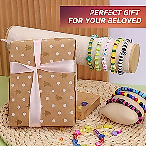 QUEFE Clay Beads Bracelet Kit, 7000pcs, 28 Colors, Jewelry Making, Flat Round Polymer Clay Beads, Fashion Craft Kit, DIY Craft Jewelry Making Gifts