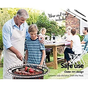 LEAYAN Garden Fire Pit Portable Grill Barbecue Rack Outdoor Fire Pit, Multifunctional Garden Terrace Fire Bowl Heater,BBQ Grill Fire,Heat-Resistant Coating,Steel Frame for Camping Backyard