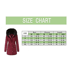 FMCHICO Womens Trench Coat Long Women's Fluffy Warm Coat Outwear Windbreaker Winter Warm Coat Jacket Faux Fur Lined Trench Hooded Thick Overcoat Black