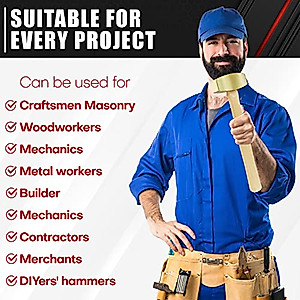 C&T 2 Pound Solid Brass Non-Sparking Hammer with Hickory Wood Handle,Non Marring Non Sparking,2lb