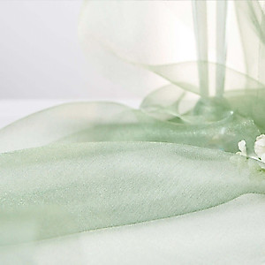 Efavormart 12" x 10 yds Sage Green Sheer Chiffon Fabric Bolt, DIY Voile Drapery Fabric for Ceiling Decoration Wedding Party Event Table Decoration Supply