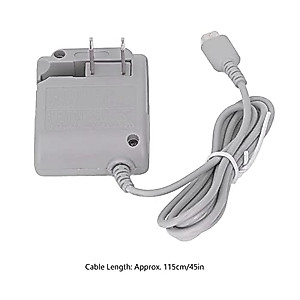 Foldable Power Adapter for DS Lite Game Console Wall Charger - 45in Length Cable, 100-240V, Safety Protection, Excellent ABS Material (US Plug)
