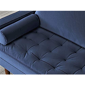 US Pride Furniture NS5455-S Caladeron Mid-Century Modern Sofa in Soft Velvet, Space Blue