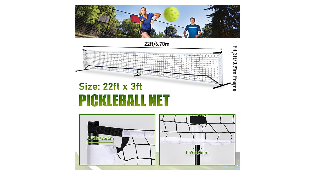 TOBWOLF Pickleball Replacement Net - Durable & Easy Setup