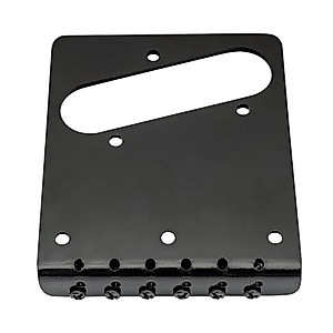 Musiclily Modern Guitar Telecaster Bridge Assembly with 6 Saddles for Fender Tele Style Electric Guitar Replacement,Black