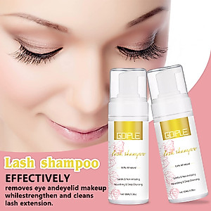 100ml Lash Shampoo Kit for Lash Extensions Eyelash Extension Cleanser Lash Mousse, USB Mini Portable Fan Nano Mister Rechargeable Electric Handheld Lash Shampoo Brush Plastic Wash Bottle Aftercare Bag