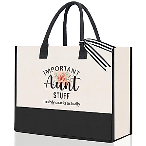 PKW Aunt Gifts Tote Bag, Aunt Birthday Christmas Gifts Tote Bag, Gift Ideas for Aunt Tote Bag from Niece Nephew, Thoughtful Gifts for Aunt Women Everyday Tote Bag, Large