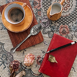 Good Morning Nana Spoon Funny Stainless Steel Engraved Spoon, Retro Matte Long Handle Coffee Tea Spoon Dessert Ice Cream Spoon for Nana Grandma Birthday Mother's Day Christmas Spoon Gifts