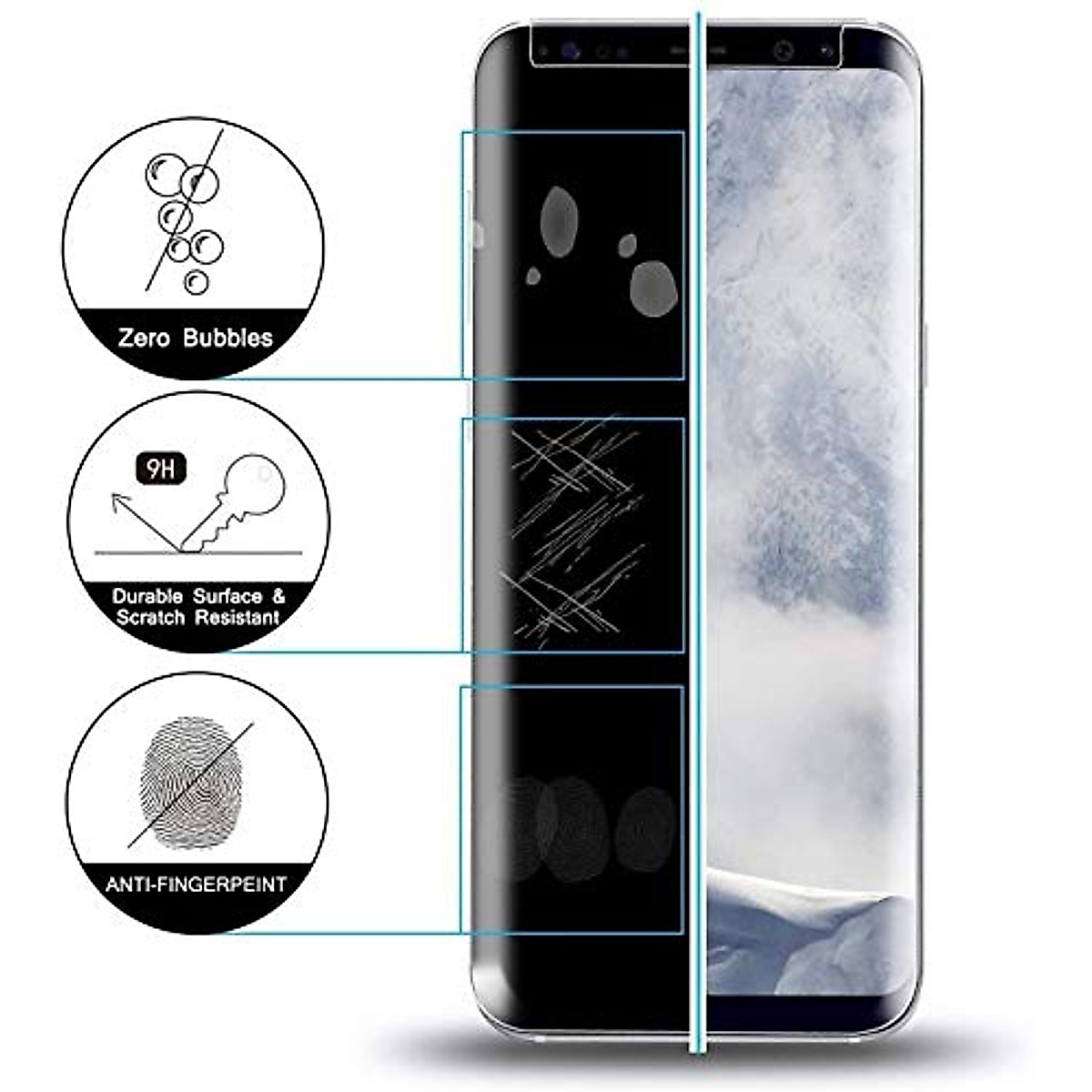 GLBLAUCK [2-Packs] Privacy Screen Protector for Galaxy S21 5G [Not for S21+/Ultra], Anti-Spy Anti-Scratch Easy Installation 9H Hardness Tempered Glass Screen Protectors for Samsung Galaxy S21 (6.2")
